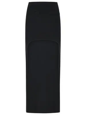 COURREGES Long Skirt In Viscose Blend - Black