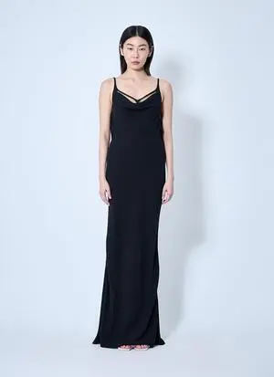 MUGLER Crepe Maxi Dress - Black