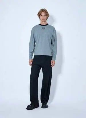 Miu Miu Logo Motif Long Sleeve T-shirt