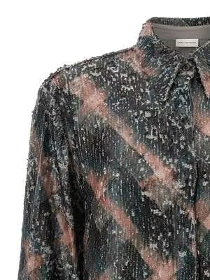 Dries Van Noten Chowy Embellished Viscose Shirt - Green