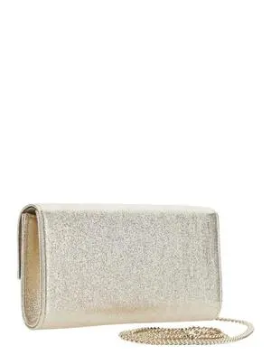 JIMMY CHOO Emmie' Metallic Colored Pouch With Chain Shoulder Strap In Leather Blend For - Multicolor