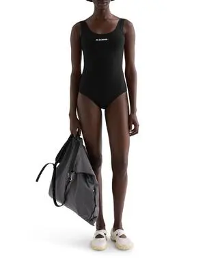 JIL SANDER Logo Printed One-piece Swimsuit