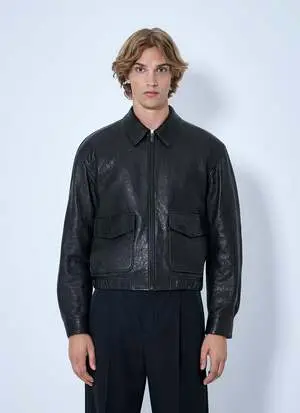 Saint Laurent Zip-front Leather Jacket - Black