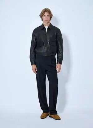 Saint Laurent Zip-front Leather Jacket