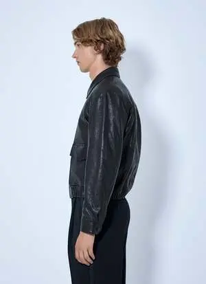 Saint Laurent Zip-front Leather Jacket