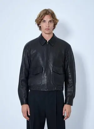 Saint Laurent Zip-front Leather Jacket