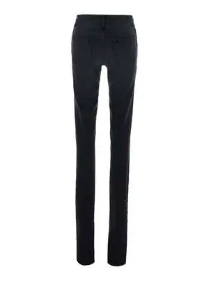 Gucci Black Mid-rise Jeans With Split Hems In Denim For