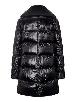 Herno Long Puffer Coat With Faux Fur Collar
