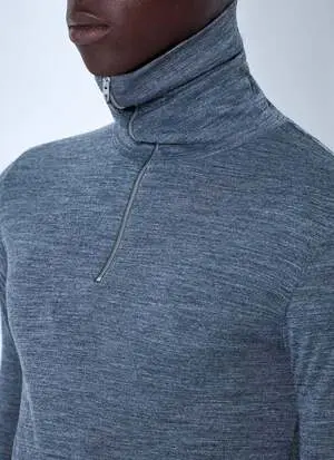 JIL SANDER Half-zip Long Sleeve Top - Gray