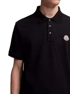 Moncler Cotton Piquet Polo Shirt With Logo Patch