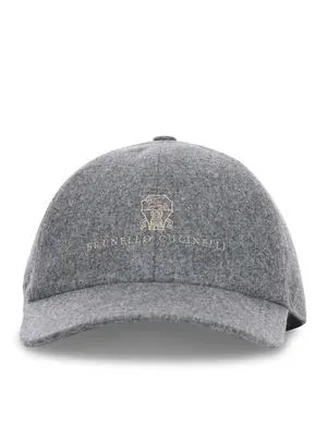 Brunello Cucinelli Flannel Baseball Cap - Gray
