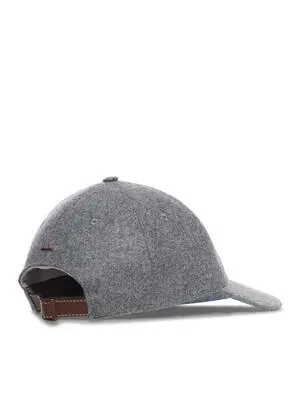 Brunello Cucinelli Flannel Baseball Cap - Gray