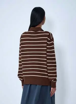 Miu Miu Striped Knit Polo Sweater