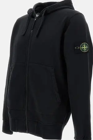 Stone Island Cotton Fleece Zip Up Hoodie - Multicolor