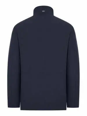 Herno Technical Fabric Coat With High Collar And Buttons