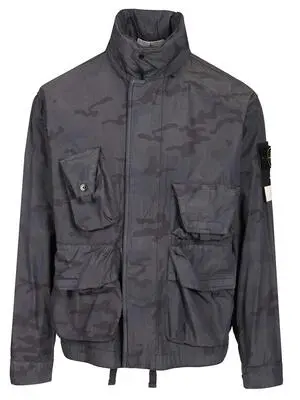Stone Island Camouflage Field Jacket - Blue