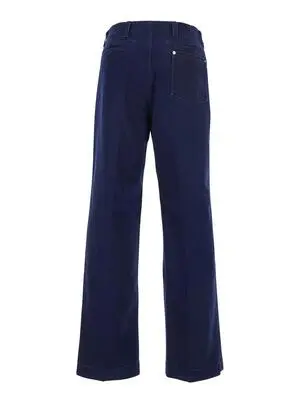Gucci Blue Pants With One Patch Pocket On The Rear And Logo Lettering On The Rear In Cotton Canvas - Multicolor