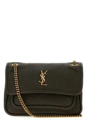 Saint Laurent Dark Leather Mini Niki Crossbody Bag - Green