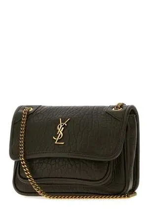 Saint Laurent Dark Leather Mini Niki Crossbody Bag - Green