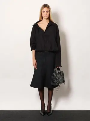Balenciaga One Shoulder Lyocell Shirt