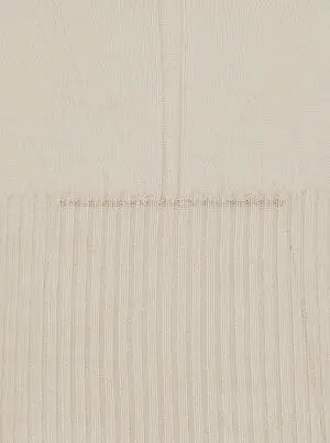 Rick Owens Beige Cropped Sweater With Front Cut-out And Ribbed Trims In Cashmere For - Multicolor