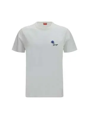 Kenzo Tulip Embroidered Cotton T-shirt - White