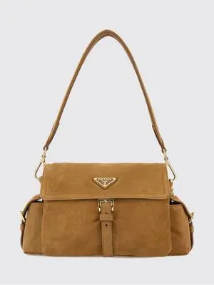 Prada Explorer Bag In Suede - Brown