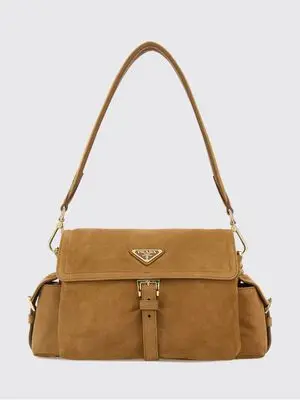 Prada Explorer Bag In Suede - Brown