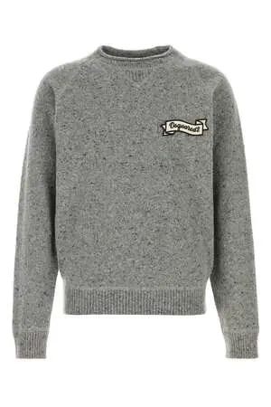 Dsquared2 Melange Grey Wool Blend Sweater - Gray
