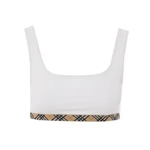Burberry Bikini Swimwear With Check Trim - White