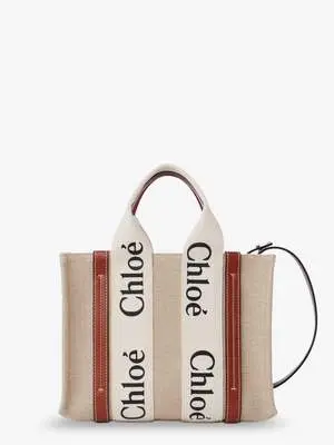 Chloé Woody Linen And Leather Tote Bag - Multicolor