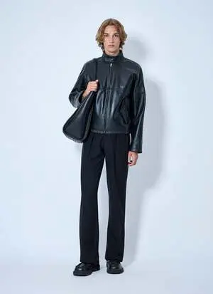 Bottega Veneta Intrecciato Leather Blouson Jacket