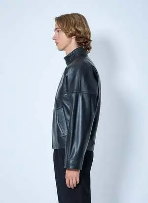 Bottega Veneta Intrecciato Leather Blouson Jacket