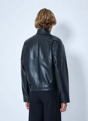 Bottega Veneta Intrecciato Leather Blouson Jacket