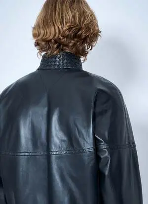 Bottega Veneta Intrecciato Leather Blouson Jacket