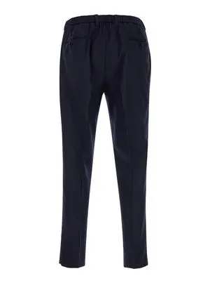 Dolce & Gabbana Blue High Waist Pants In Wool