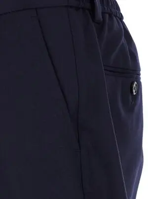 Dolce & Gabbana Blue High Waist Pants In Wool