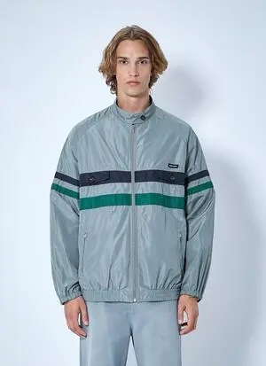 Miu Miu Technical Silk Blouson Jacket - Blue