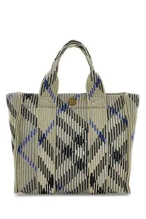 Burberry Embroidered Fabric Check Mini Handbag