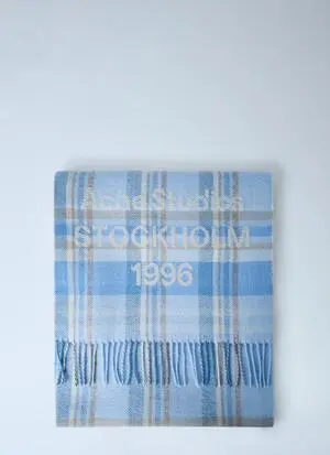 Acne Studios Plaid Wool Scarf - Blue
