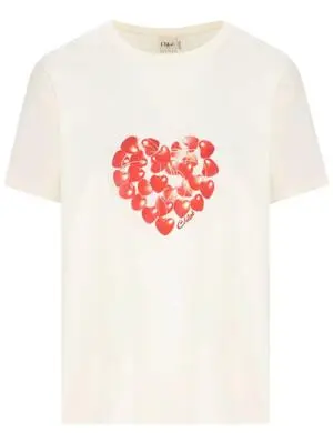 Chloé Cherries Print Cotton T-shirt - White