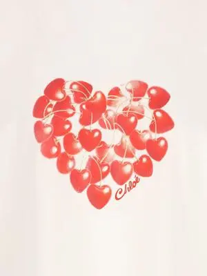 Chloé Cherries Print Cotton T-shirt - White