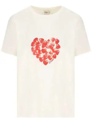 Chloé Cherries Print Cotton T-shirt - White