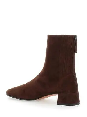 AQUAZZURA Saint Honore Suede Ankle Boots - Brown