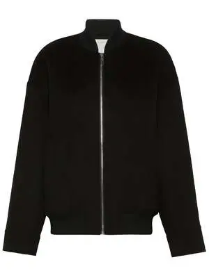 Sportmax Bomber In Double Di Pura Lana - Black