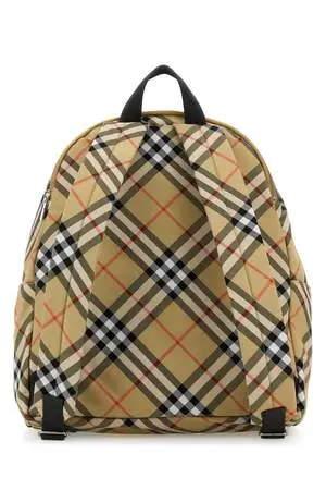 Burberry Embroidered Fabric Check Backpack