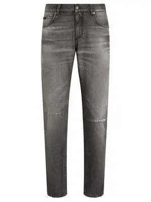 Dolce & Gabbana Regular Fit Denim Trousers - Gray