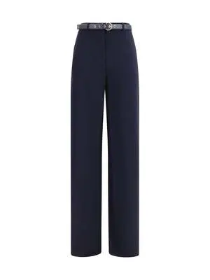Max Mara Elegant Pants With Belt - Blue