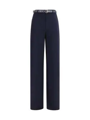 Max Mara Elegant Pants With Belt - Blue