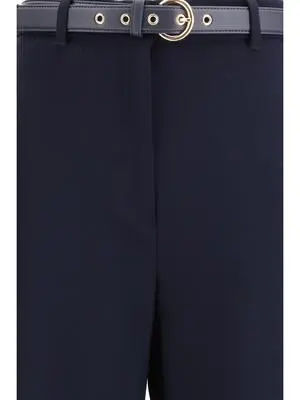 Max Mara Elegant Pants With Belt - Blue